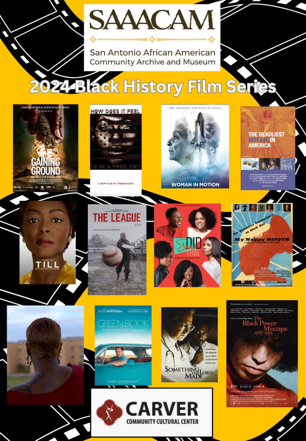 SAAACAM – 2024 Black History Film Series – Carver Community Cultural Center